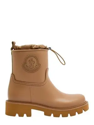 Moncler Kickstream Rubber Wellington Ankle Boots - Beige