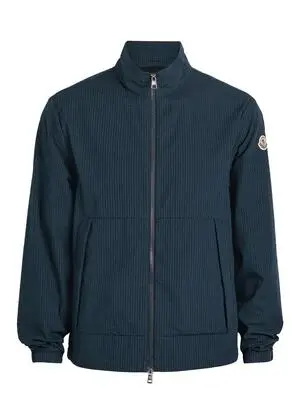 Moncler Seersucker Overshirt Jacket - Navy