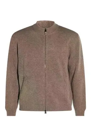 Canali Zip-up Cardigan - Brown