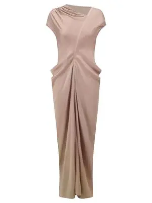 OUDE WAAG Asymmetric Draped Midi Dress - Pink