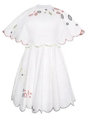 Rosie Assoulin Scalloped A-line Mini Dress - White