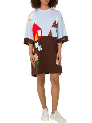 Moschino Graphic-print Mini Dress - Brown