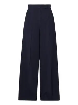 Max Mara Osol Ribbed Wool-blend Wide-leg Pants - Blue