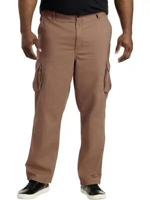 TRUE NATION BY DXL Big & Tall Relaxed Fit Cargo Pants - Coco Mocha