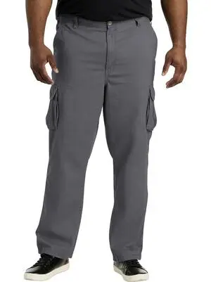 TRUE NATION BY DXL Big & Tall Relaxed Fit Cargo Pants - Washed Grey