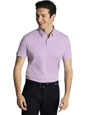 CHARLES TYRWHITT Smart Jersey Polo Lilac Purple