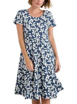 SEASALT CORNWALL Floral Organic Cotton Fit & Flare Dress