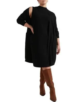 Universal Standard Long Open Front Cardigan Black