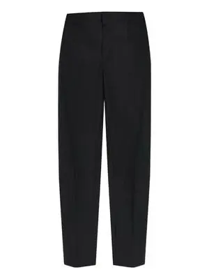 Emporio Armani Virgin Wool Straight-leg Trousers - Black