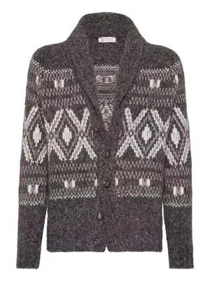 Brunello Cucinelli Alpaca Wool-blend Cardigan - Brown