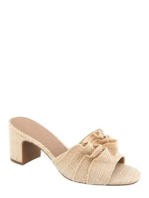 Aerosoles Gabrielle Ruffle Slide Sandal - Natural Raffia