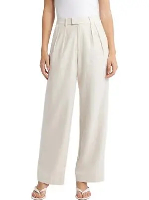 WAYF Naomi Linen Blend Straight-Leg Pants