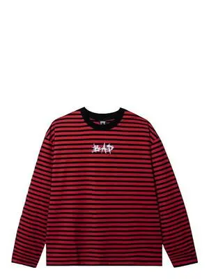 REVENGE Xxxtentacion Bad Striped Long Sleeve Tee Shirt - Red/black