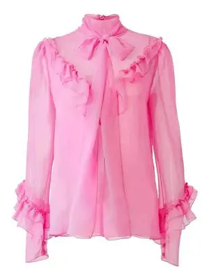 Carolina Herrera Chiffon Blouse Pink