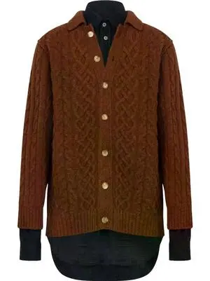 Moschino Cable-knit Cardigan - Brown