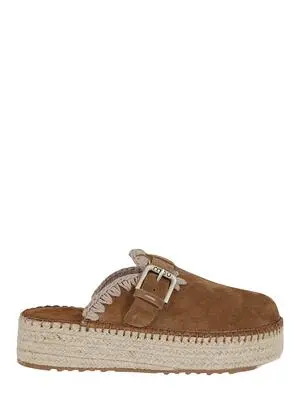 Mou Wedge Mules - Brown