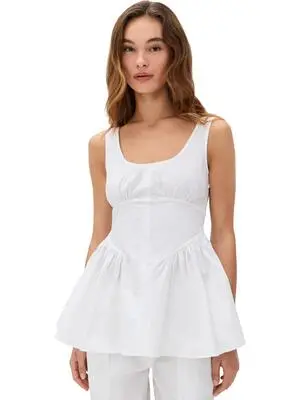 Proenza Schouler White Label Stretch Poplin Bader Top - White