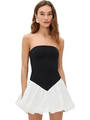 Bardot Vega Strapless Mini Dress - Black & White