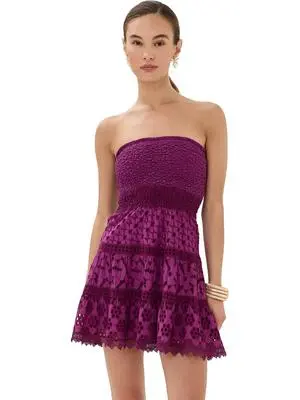 Temptation Positano Albegna Strapless Mini Dress - Aubergine