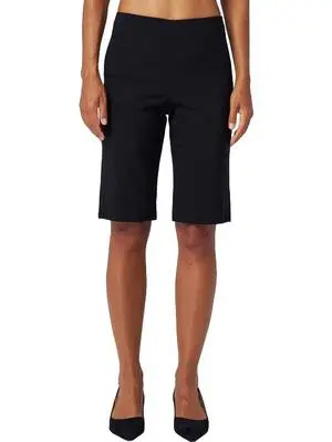 FRANNE GOLDE Slim Stretch Bermuda Short - Black