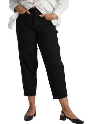 Universal Standard Faux Suede Straight Leg Pants - Black