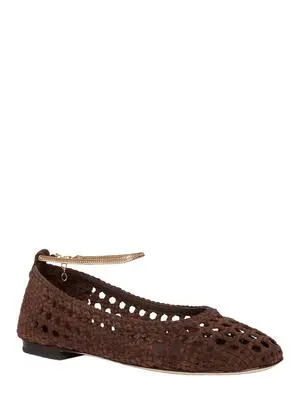 Paige Juliette Ankle Strap Flat - Chocolate