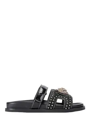 Kurt Geiger Eagle Studded Cut-out Leather Sandals - Blk/other