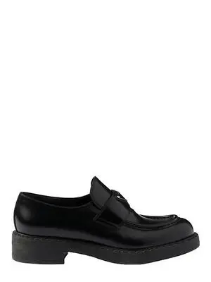 Prada Logo-plaque Leather Loafers - Black