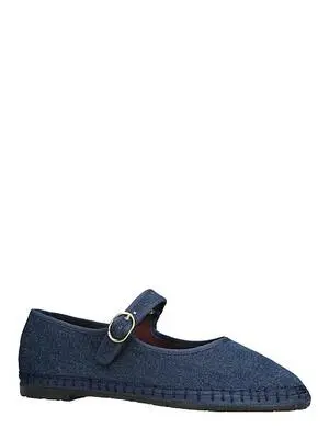 FLABELUS Rostova Cotton Ballet Flats - Blue/dark