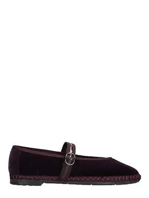 FLABELUS Pierre Velvet Ballet Flats - Purple