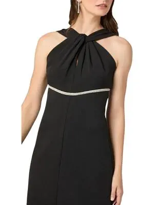 SHOSHANNA Baker Crystal-Embellished Halter Gown