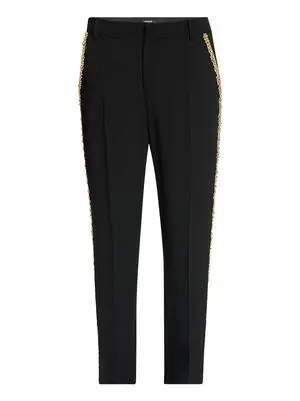 Balmain Straight-fit Bead-embroidered Pants - Ead Black/gold