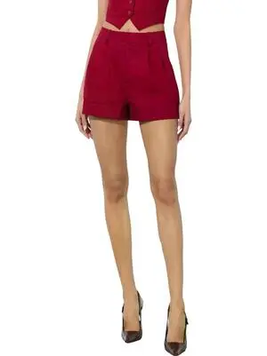 Alice + Olivia Conry Cuffed Shorts - Red