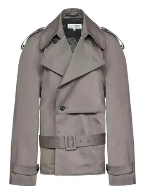 MAISON MARGIELA Double-breasted Belted Trench Jacket - Grey
