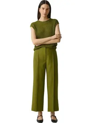 Theory Deep Pleat City Twill Pant Avocado