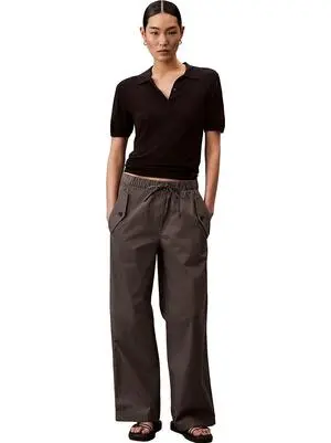 Calvin Klein Cotton Cargo Pants Gunmetal