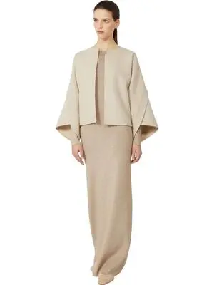 Max Mara Slim-fit Viscose And Lurex Dress - Beige