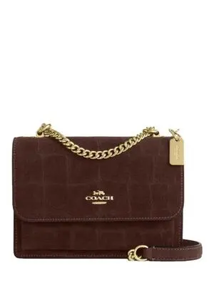 COACH® Mini Klare Crossbody Bag Embossed Crocodile/gold/maple