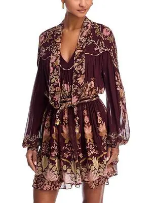 Farm Rio Bella Mini Dress - Bella Burgundy