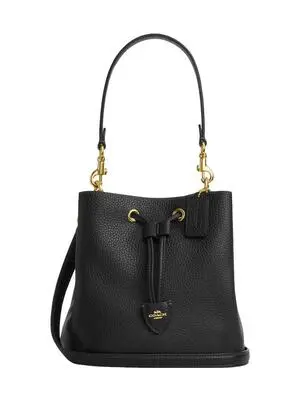 COACH® Rowan Bucket Bag Pebbled Leather/gold/black