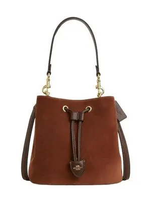 COACH® Rowan Bucket Bag Suede/im/vintage Brown