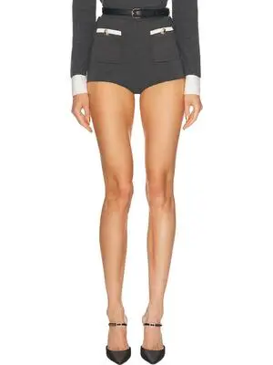 SELF-PORTRAIT Knit Shorts - Grey