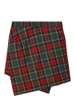 VIVIENNE WESTWOOD Asymmetric Plaid Mini Skirt - Green