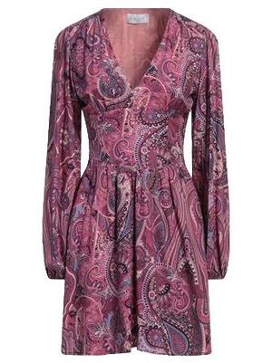 GAELLE PARIS Paisley Print Long Sleeve Mini Dress - Mauve
