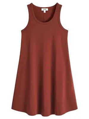 Cos Cotton-jersey Mini Swing Dress - Red