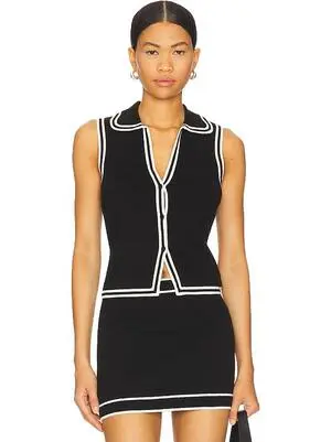 LOVERS AND FRIENDS Azariah Knit Vest - Black & White
