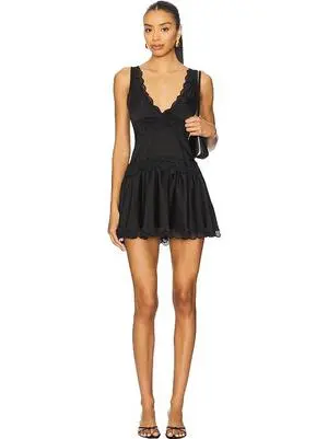 Free People In This Groove Mini Slip Dress - Washed Black