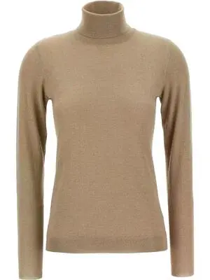 Brunello Cucinelli Long-sleeved Roll-neck Sweater - Gold