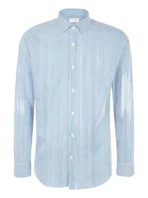 TINTORIA MATTEI 954 Striped Button-up Shirt - Blue