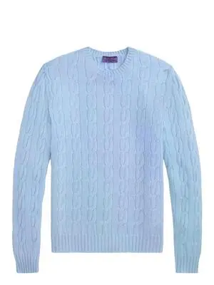 Ralph Lauren Purple Label Cable-knit Jumper - Blue